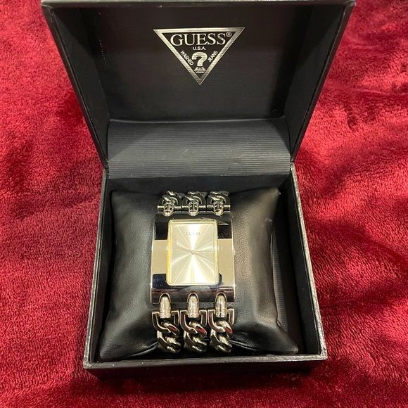 Guess | Accessories | Guess Unisex Chained Stainless Steele Watch W3 ...